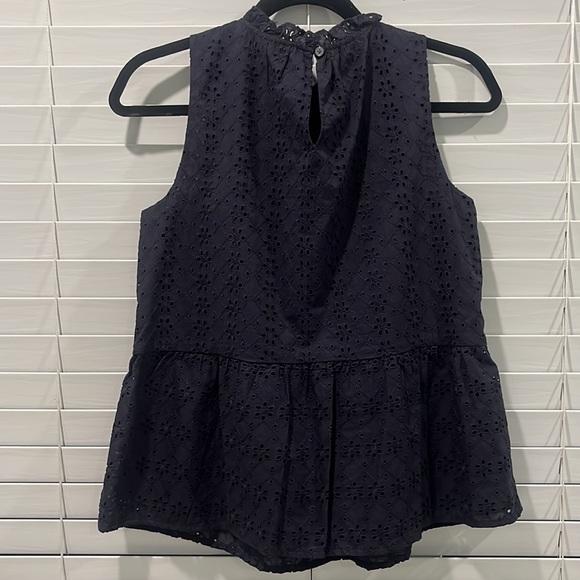 LOFT | Tops | Nwt M Loft Petite Navy Sleeveless Peplum Blouse | Poshmark